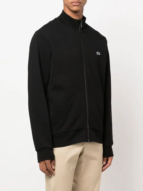 Lacoste High-neck Zip-front Sweatshirt - Black