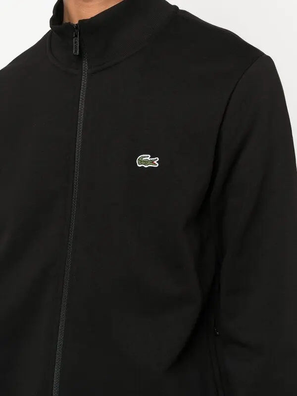 Lacoste High-neck Zip-front Sweatshirt - Black