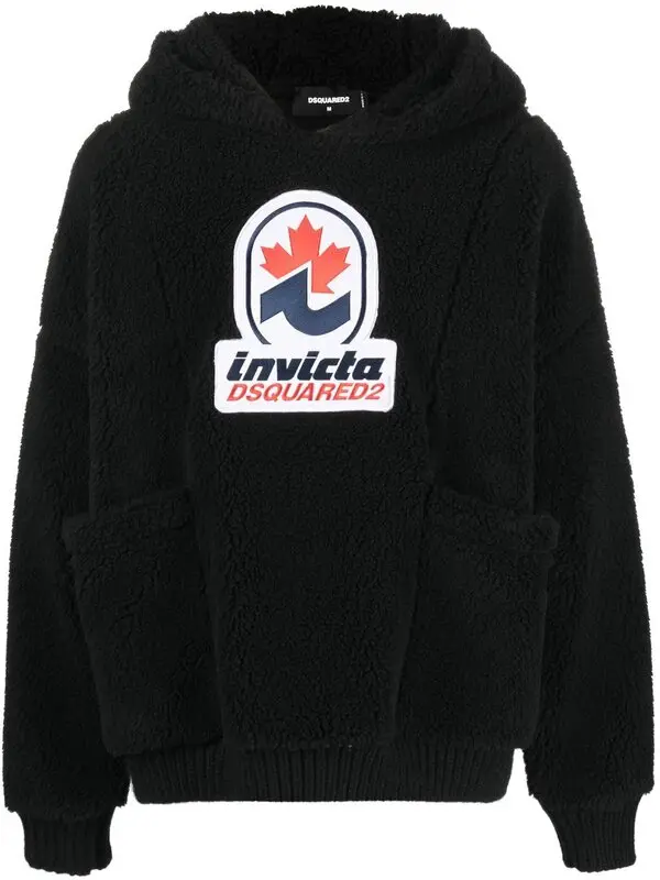 Dsquared2 Fleece Hoodie With Logo Patch