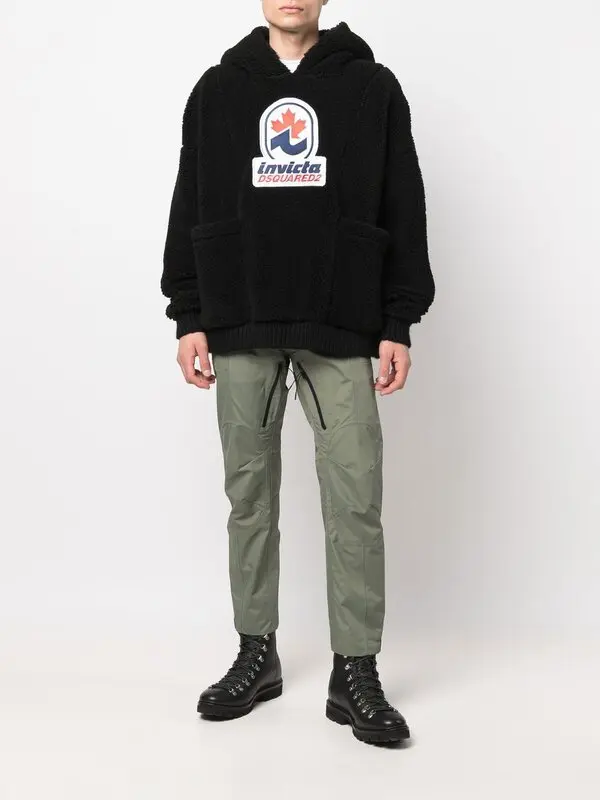 Dsquared2 Fleece Hoodie With Logo Patch