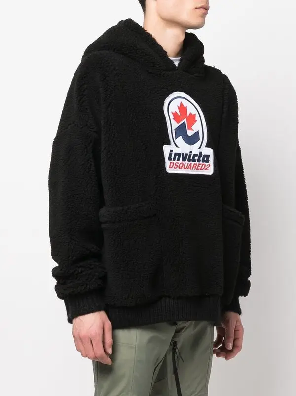 Dsquared2 Fleece Hoodie With Logo Patch