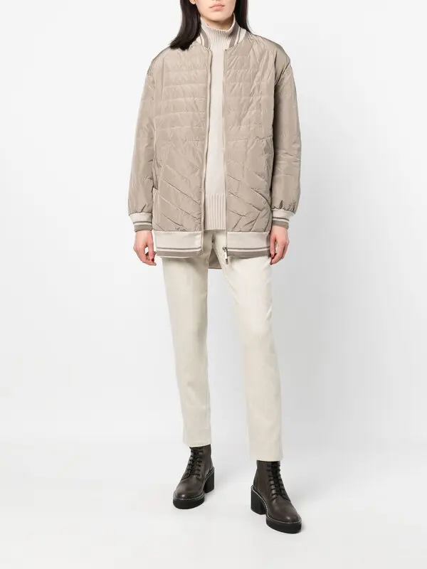 Lorena Antoniazzi Quilted Bomber Jacket - Neutrals