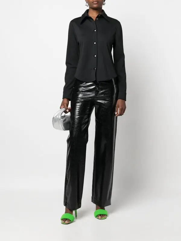 Palm Angels Stripe-detail Slim Shirt - Black