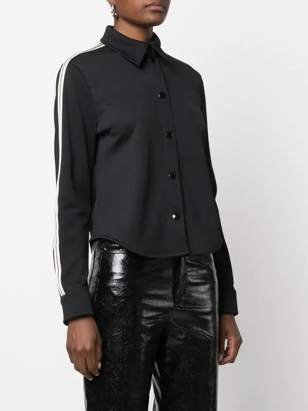 Palm Angels Stripe-detail Slim Shirt - Black