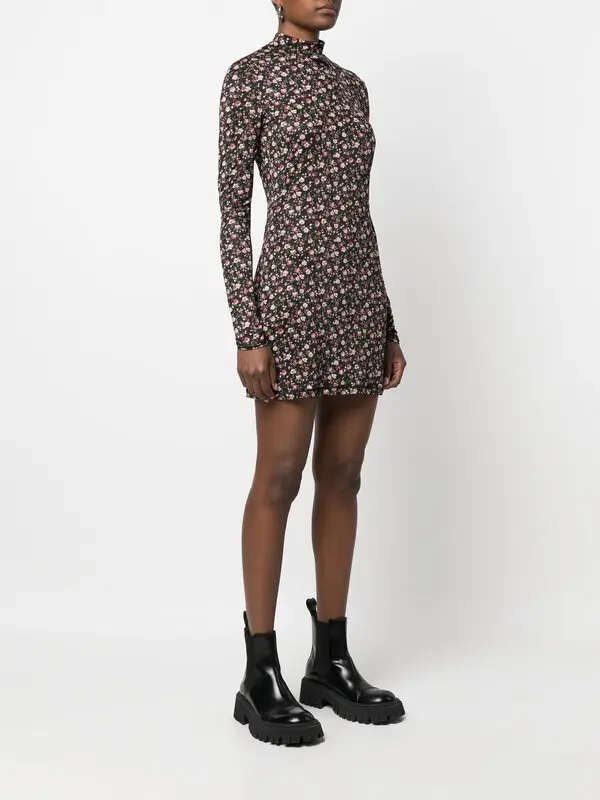 Palm Angels Floral-print Mock Neck Dress