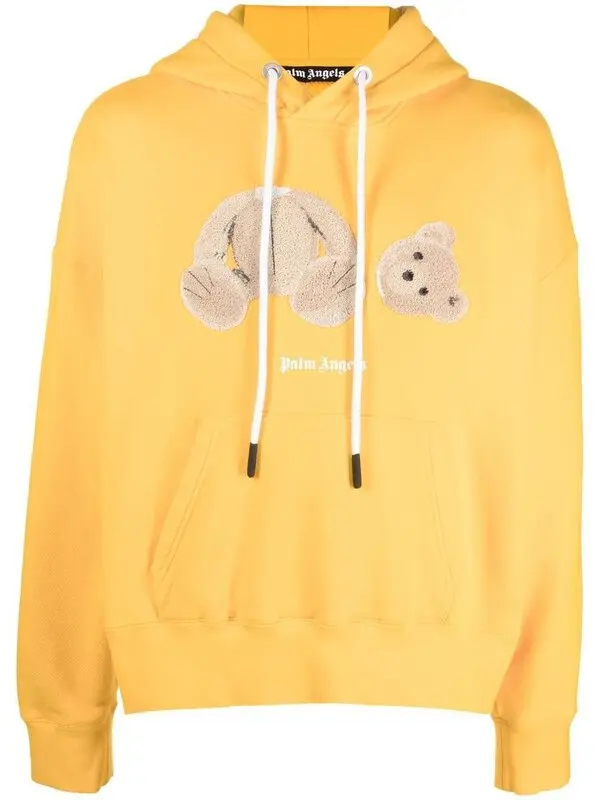 Palm Angels Bear Print Hoodie - Yellow