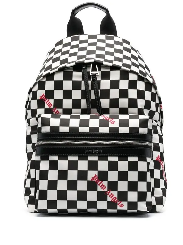 Palm Angels Damier Check Print Backpack - White