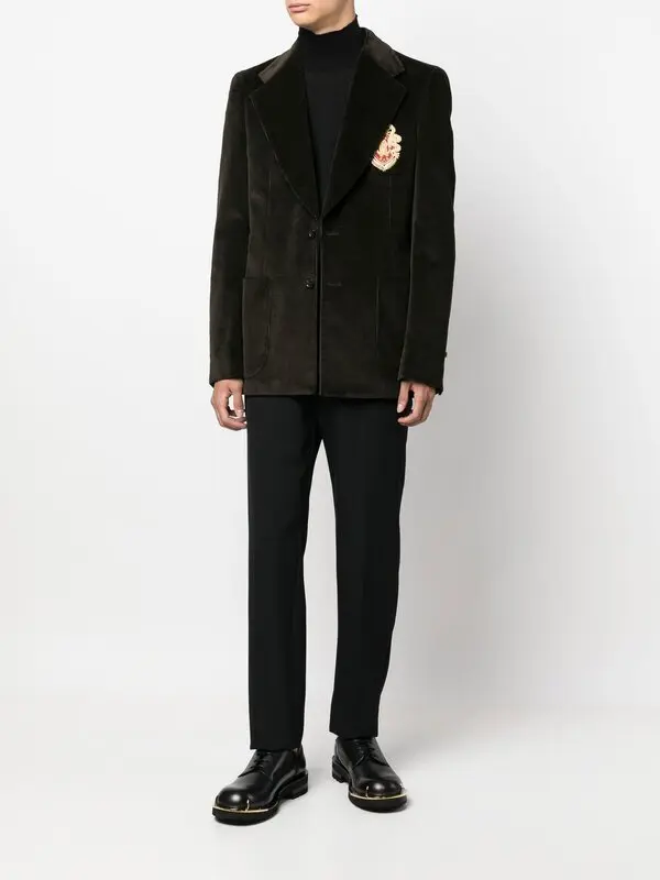 Roberto Cavalli Monogram Patch Corduroy Blazer