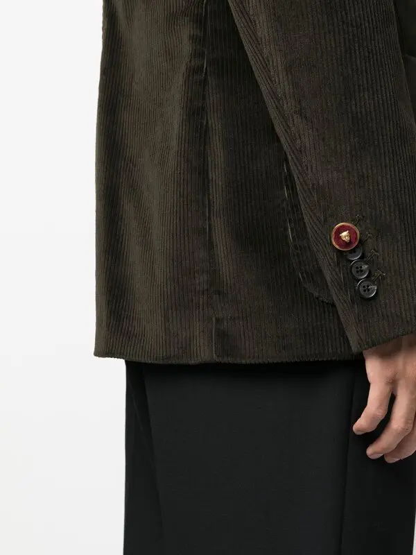 Roberto Cavalli Monogram Patch Corduroy Blazer