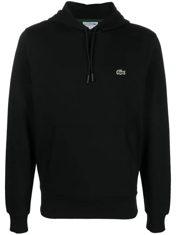 Lacoste Logo-patch Cotton Hoodie - Black