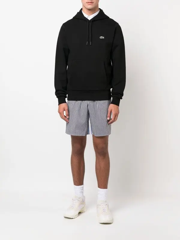 Lacoste Logo-patch Cotton Hoodie - Black