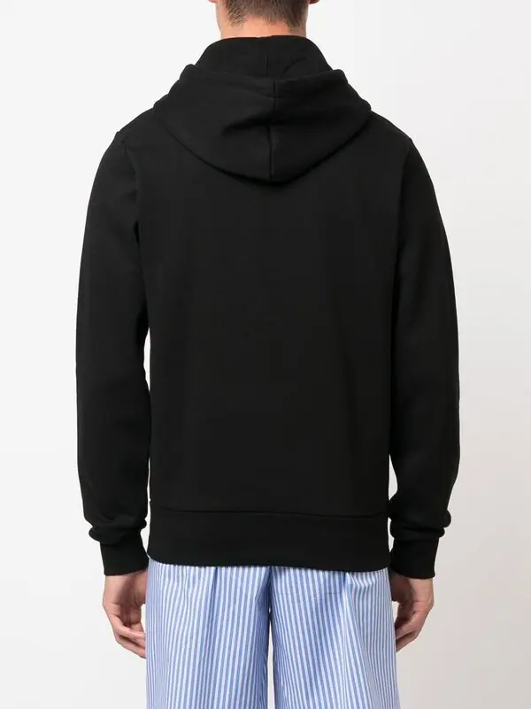 Lacoste Logo-patch Cotton Hoodie - Black