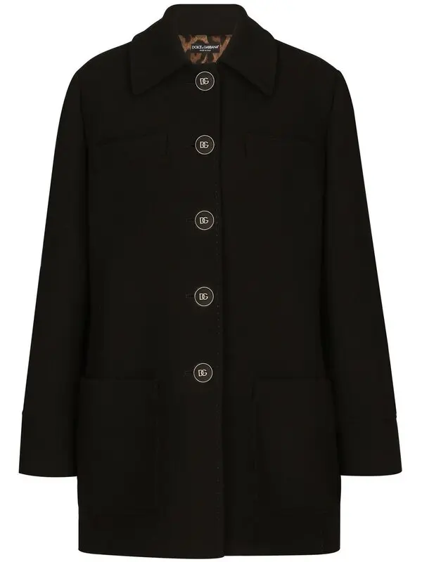 Dolce & Gabbana Galalith-button Crepe Pea Coat