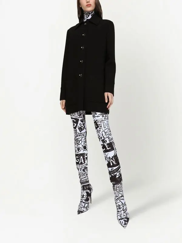 Dolce & Gabbana Galalith-button Crepe Pea Coat