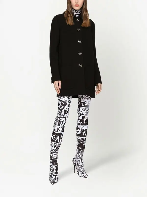 Dolce & Gabbana Galalith-button Crepe Pea Coat