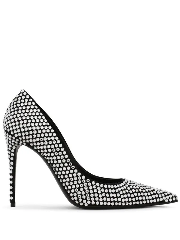 Dolce & Gabbana 105mm Rhinestone Embellished Pumps - Black