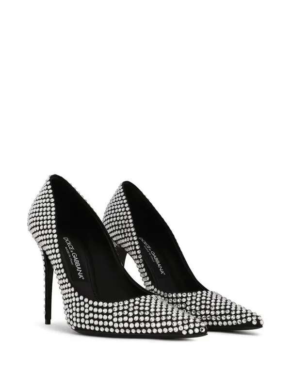 Dolce & Gabbana 105mm Rhinestone Embellished Pumps - Black