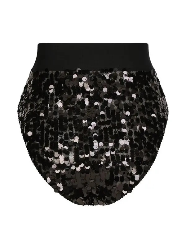Dolce & Gabbana High-waisted Sequin-embellished Briefs