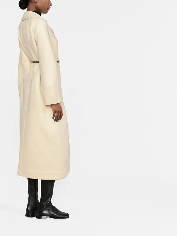 JIL SANDER Belted Wool Coat - Neutrals
