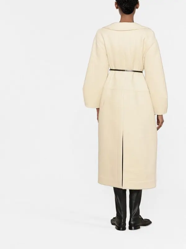 JIL SANDER Belted Wool Coat - Neutrals