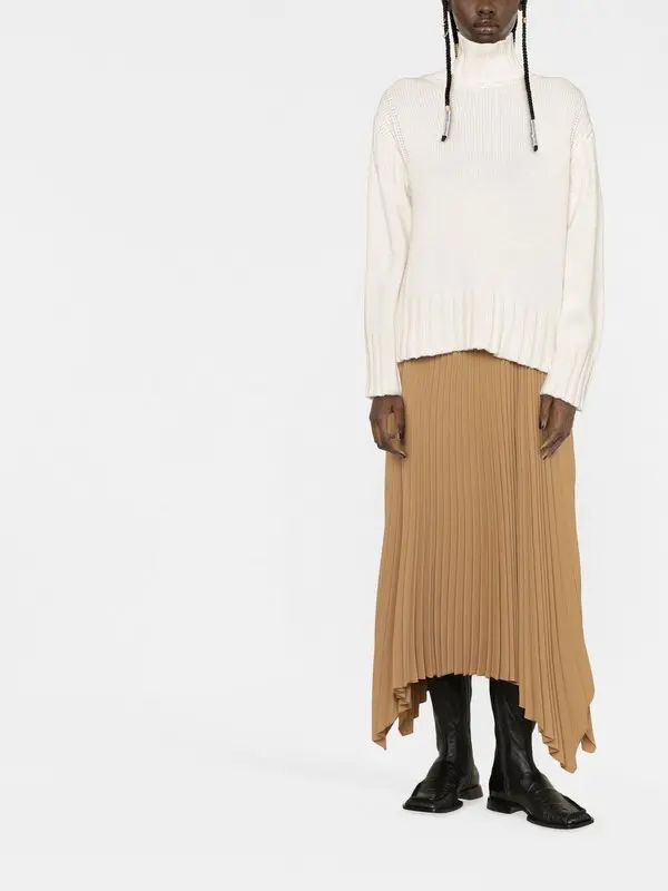 JIL SANDER Roll-neck Cashmere Jumper - White