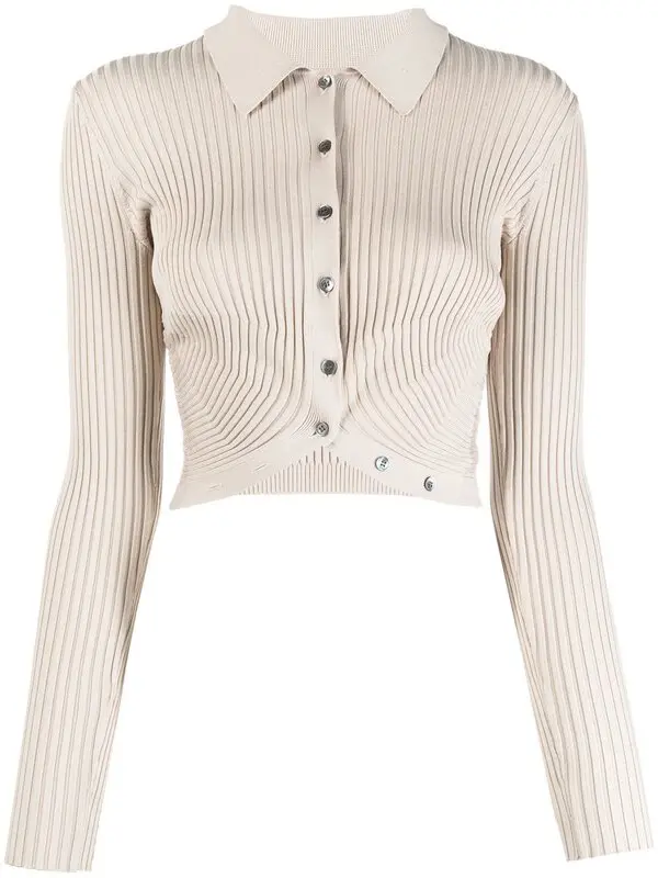 Simkhai Button-up Ribbed Knitted Top