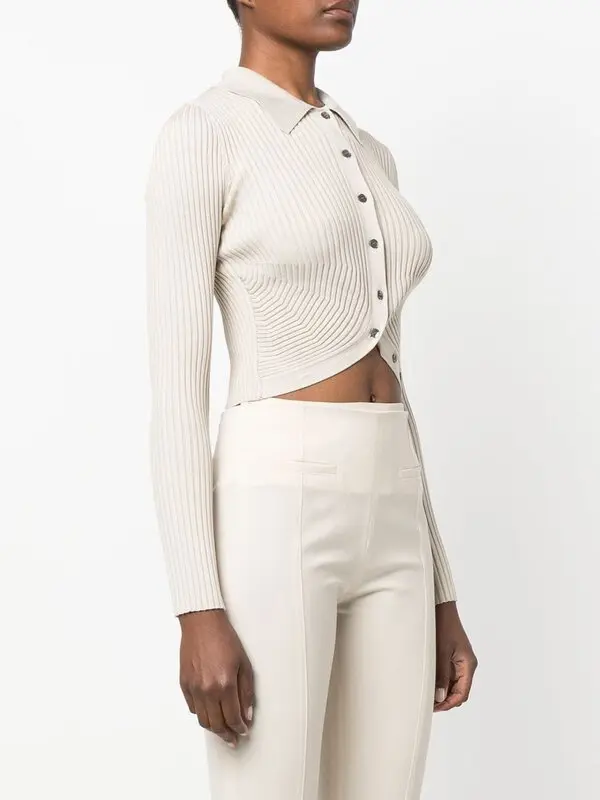 Simkhai Button-up Ribbed Knitted Top