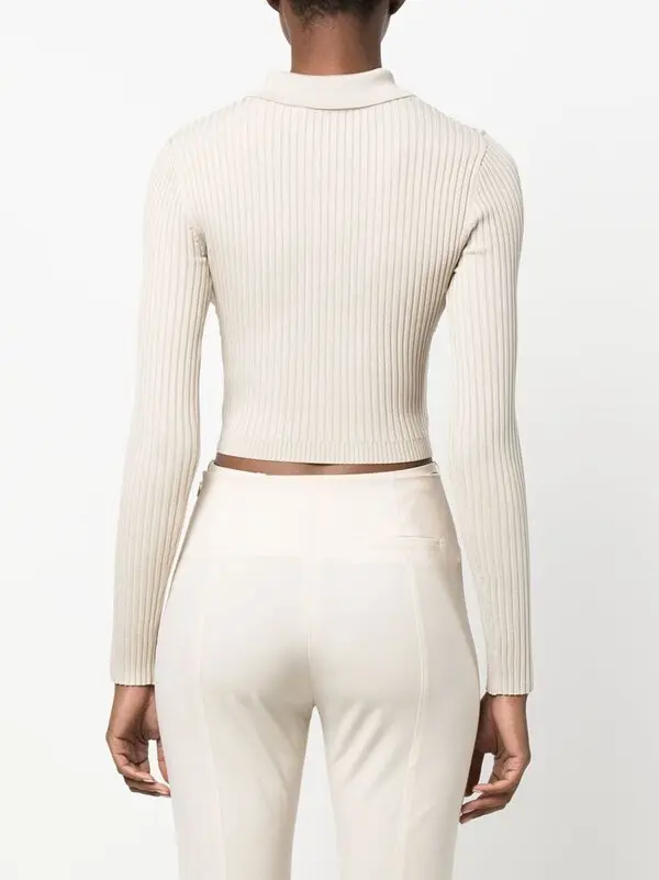 Simkhai Button-up Ribbed Knitted Top