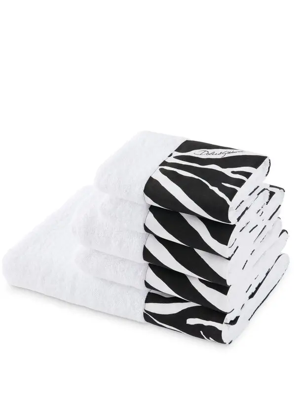 Dolce & Gabbana Set Of Five Terry Cotton Towels - White