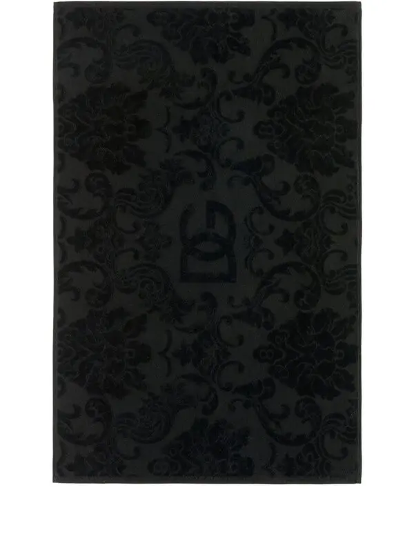 Dolce & Gabbana Cotton Terry Bath Mat - Black