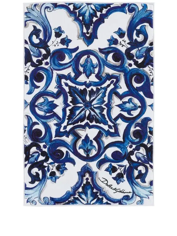 Dolce & Gabbana Graphic-print Terry Bath Mat - White