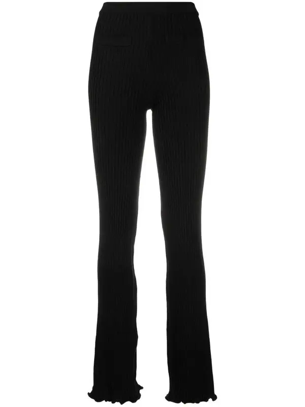 Rabanne Knitted Flared Trousers - Black
