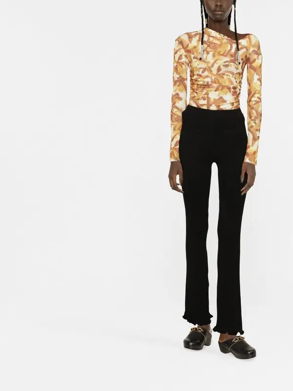 Rabanne Knitted Flared Trousers - Black