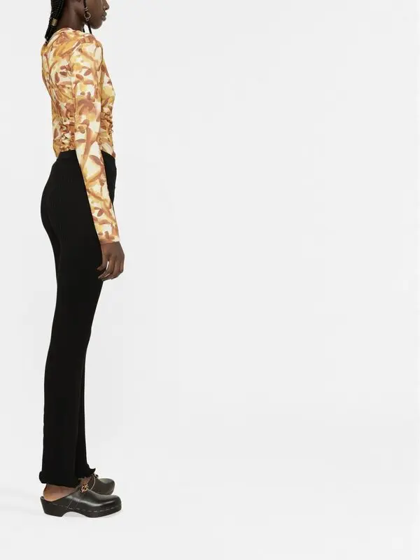 Rabanne Knitted Flared Trousers - Black