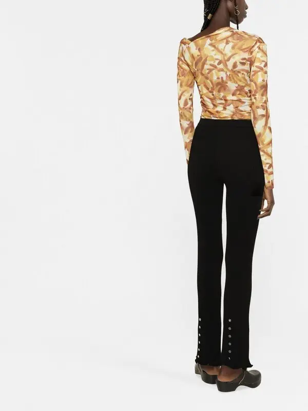 Rabanne Knitted Flared Trousers - Black