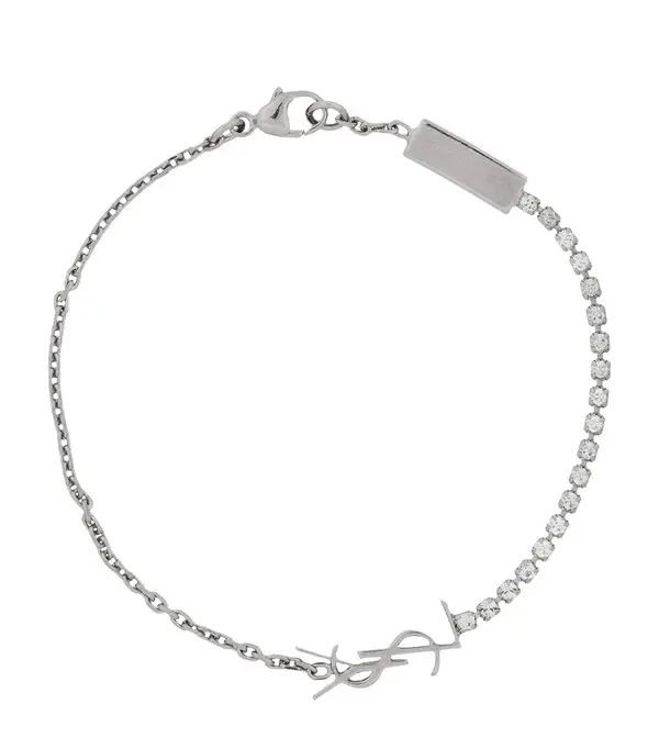Saint Laurent Embellished Cassandre Bracelet - Metallic