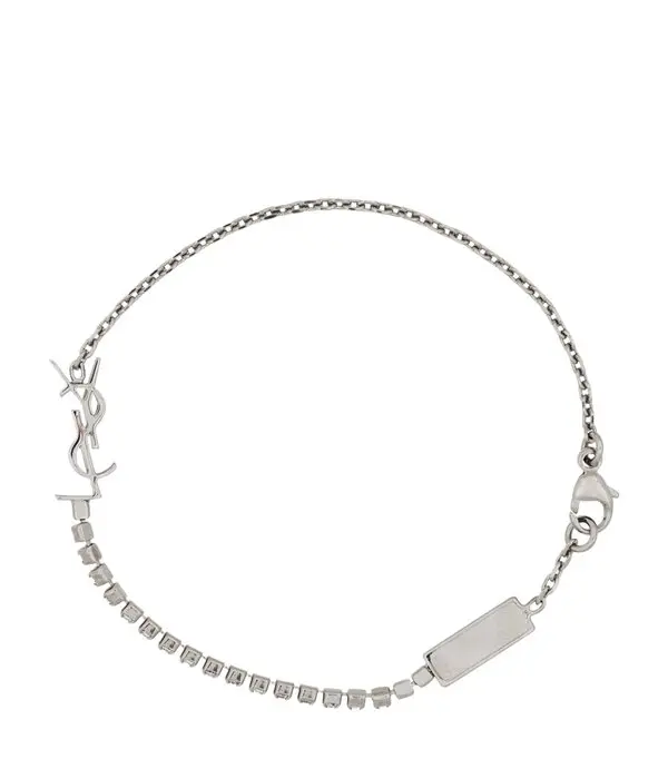 Saint Laurent Embellished Cassandre Bracelet - Metallic