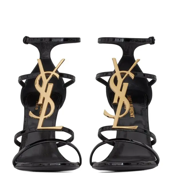Saint Laurent Leather Cassandra 110 Sandals - Black
