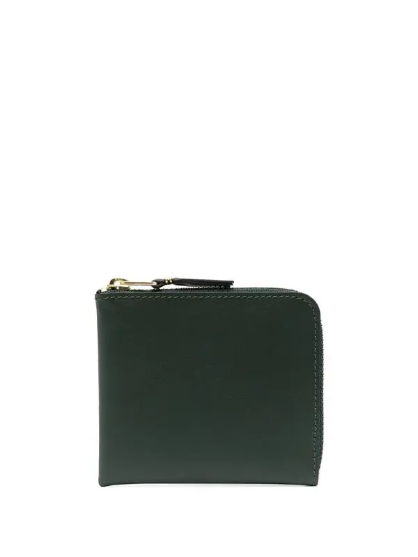 Comme Des Garçons Zip-up Leather Wallet - Green