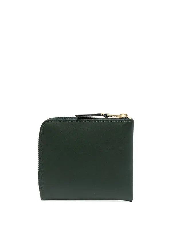 Comme Des Garçons Zip-up Leather Wallet - Green