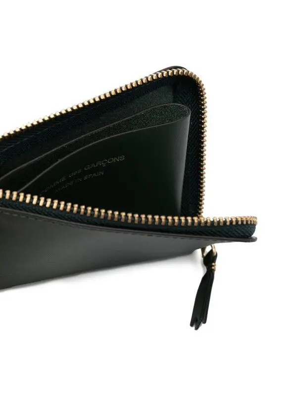 Comme Des Garçons Zip-up Leather Wallet - Green