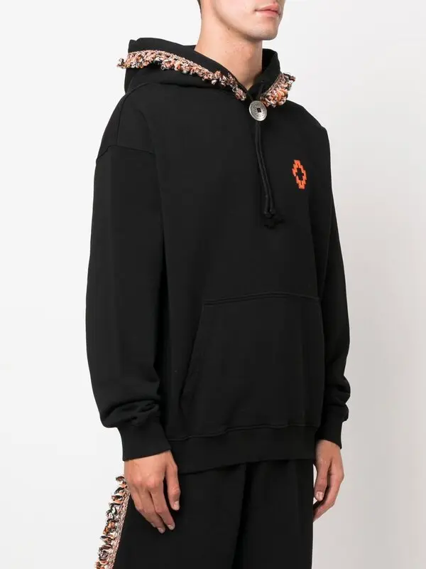 COUNTY OF MILAN Marcelo Burlon Fringed-trim Pullover Hoodie
