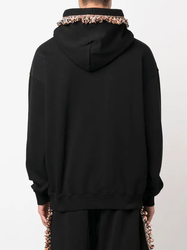 COUNTY OF MILAN Marcelo Burlon Fringed-trim Pullover Hoodie