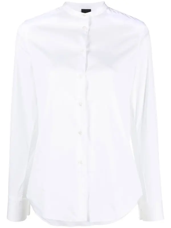 Aspesi Collarless Button-up Shirt - White