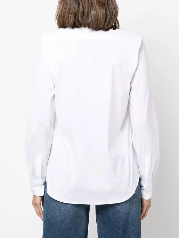 Aspesi Collarless Button-up Shirt - White