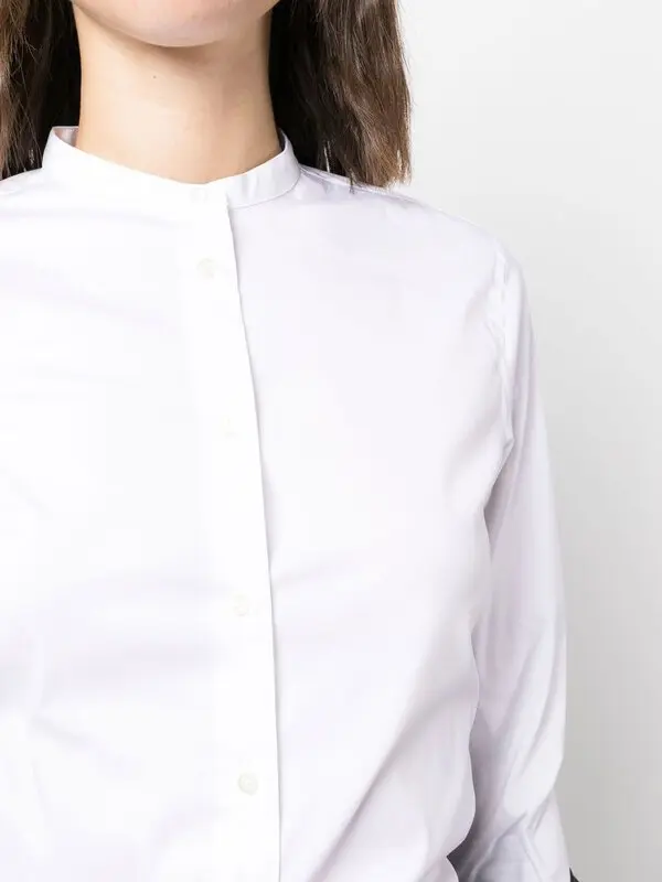 Aspesi Collarless Button-up Shirt - White