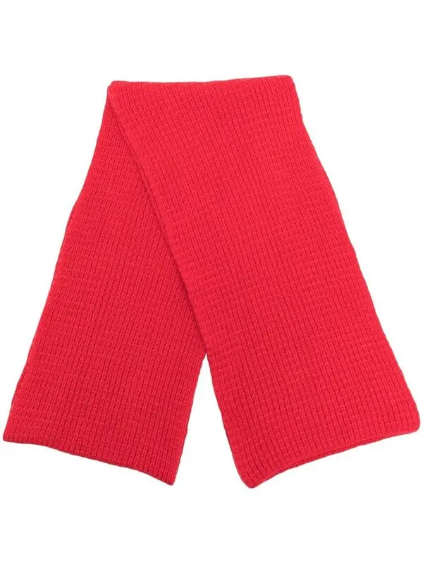Pringle Of Scotland Cashmere Waffle-knit Scarf - Red