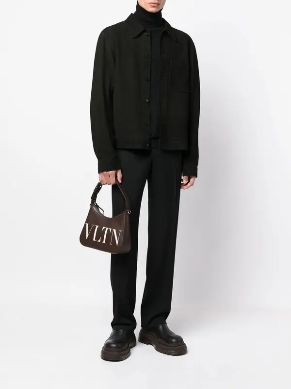 Valentino Garavani Vltn Leather Shoulder Bag - Brown