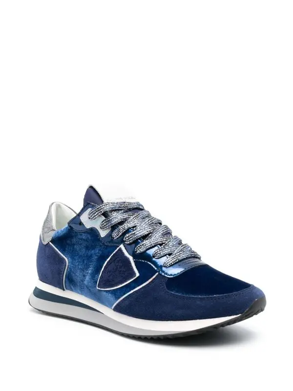 Philippe Model Suede Panelled Low Top Sneakers - Blue