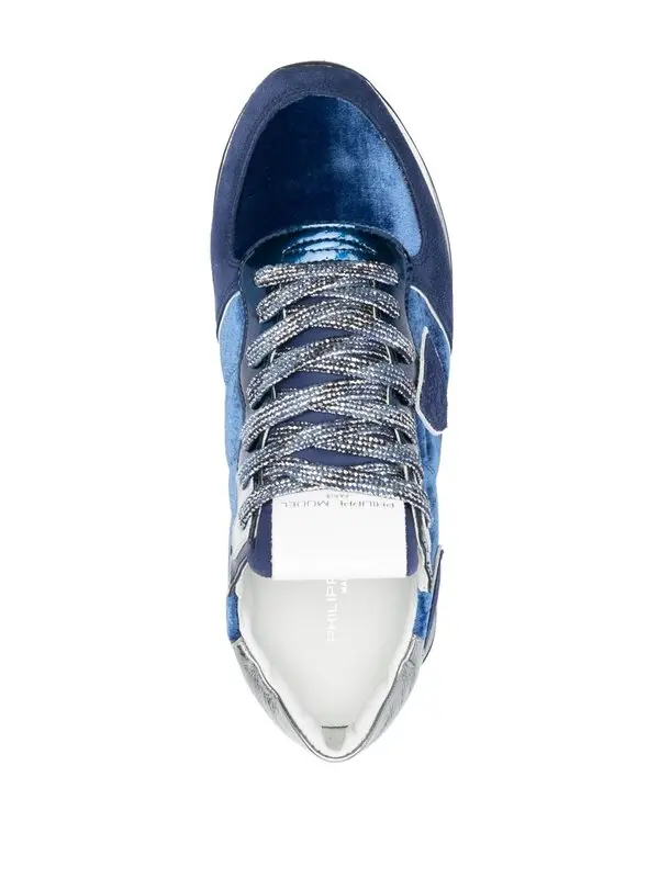 Philippe Model Suede Panelled Low Top Sneakers - Blue